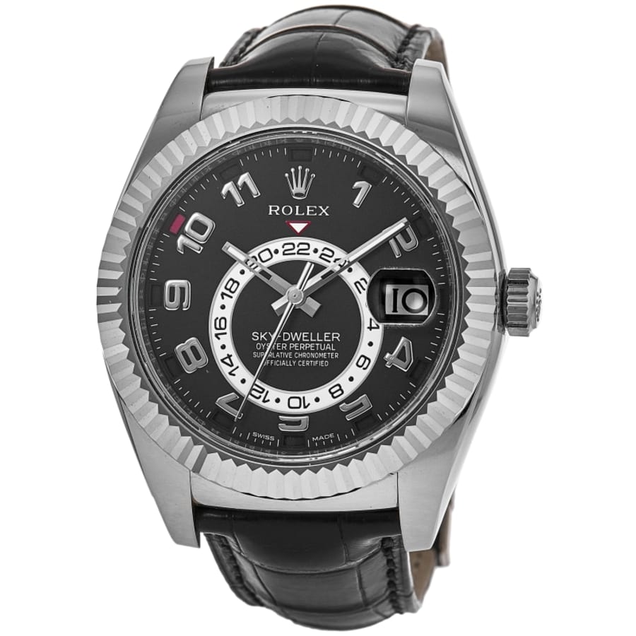Rolex Sky-Dweller White Rolesor 42mm 18kt White Gold Black Dial Men's ...