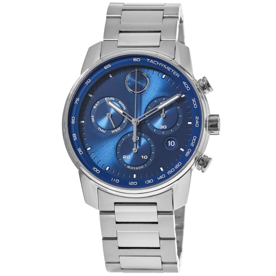 Movado Bold Verso Blue Chronograph Dial Steel Men's Watch 3600740