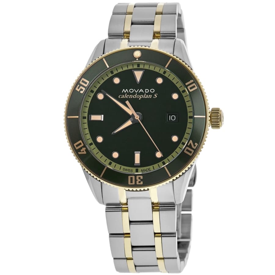 Movado Heritage Calendoplan Green Dial Steel Men's Watch 3650127