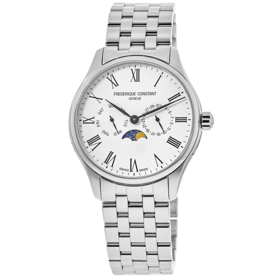 Frederique Constant Moonphase Silver Dial Steel Men's Watch FC-260WR5B6B