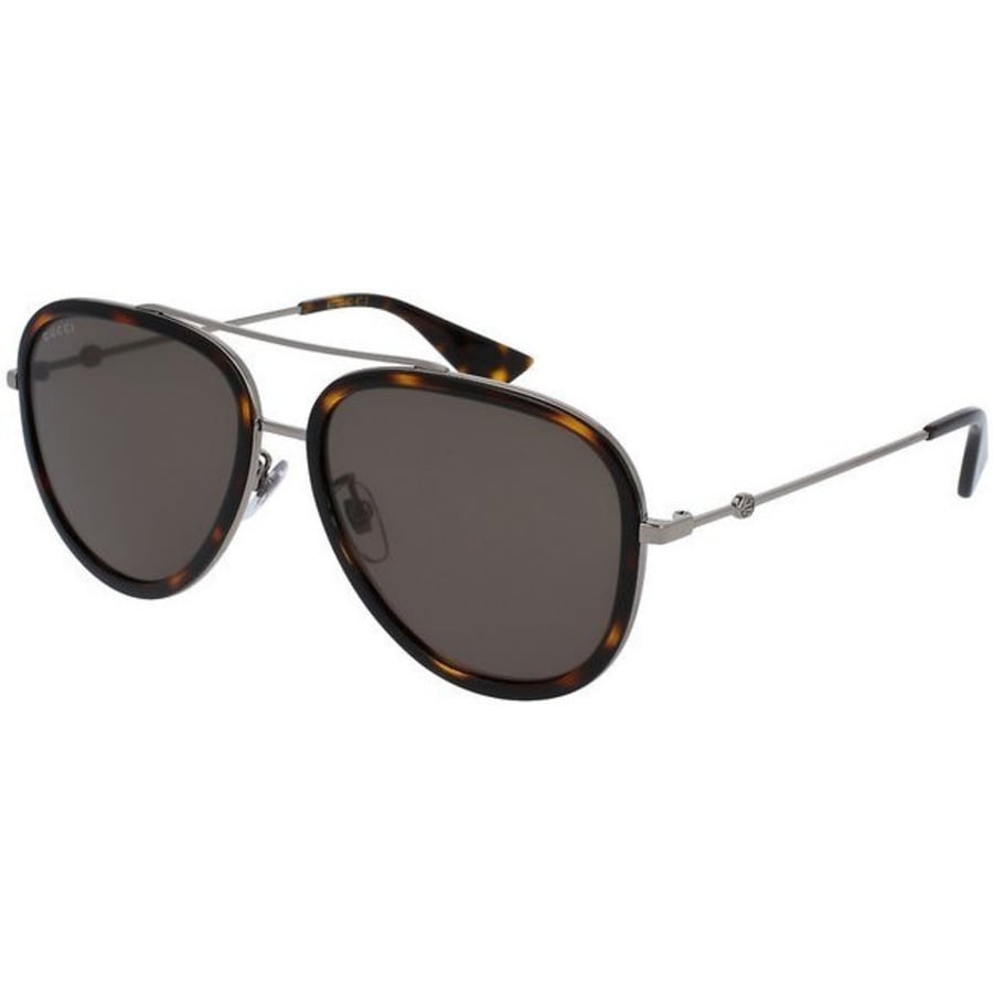 Gucci Grey Aviator Unisex Sunglasses GG0062S-002 | WatchMaxx