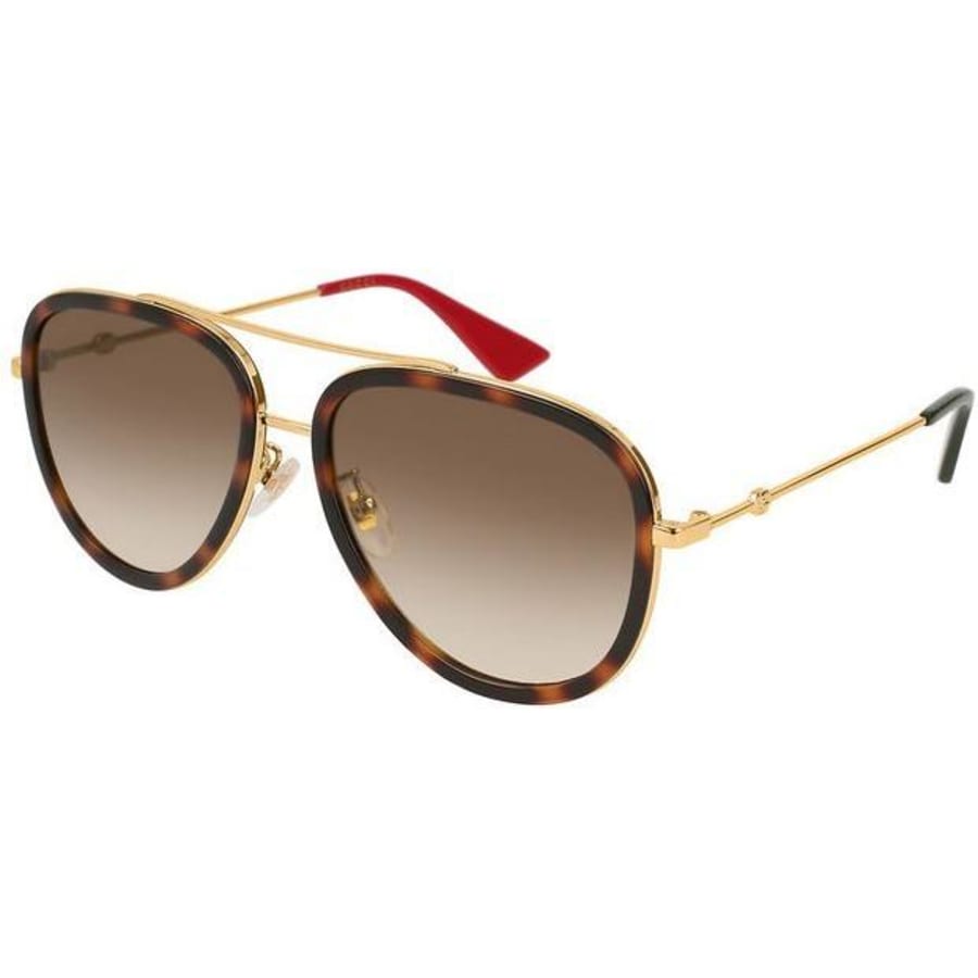 Gucci Gold Aviator Brown Gradient Women's Sunglasses GG0062S-012