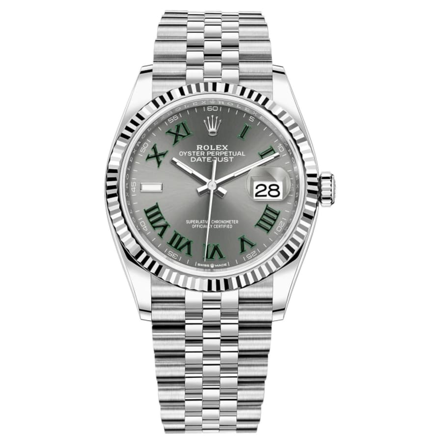 Rolex Datejust 36 Steel & White Gold Slate Roman Dial Women's Watch ...