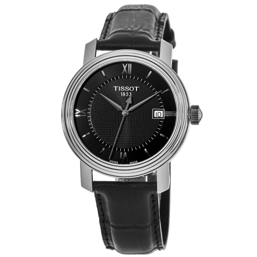 Tissot Bridgeport Quartz Black Dial Leather Strap Men's Watch T097.410.16.058.00-PO