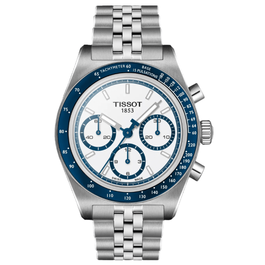 Tissot PR516 Chronograph Automatic White Dial Stainless Steel Men's ...