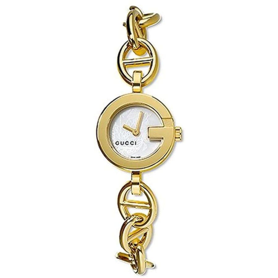 Gucci 107 G Mother of Pearl Gold Plated Women's Watch YA107512