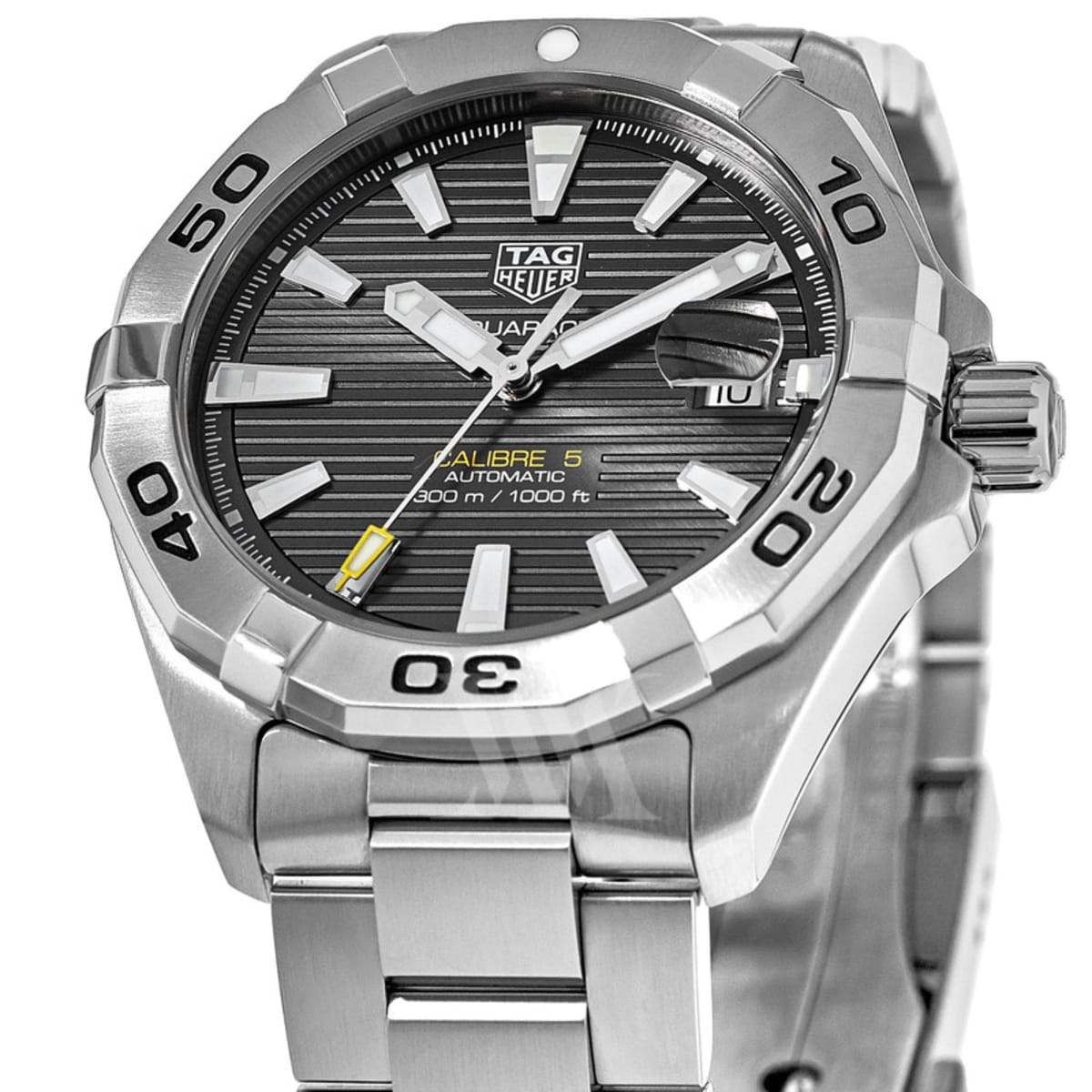 Tag Heuer Aquaracer Calibre 5 Grey Dial Stainless Steel Men's Watch ...