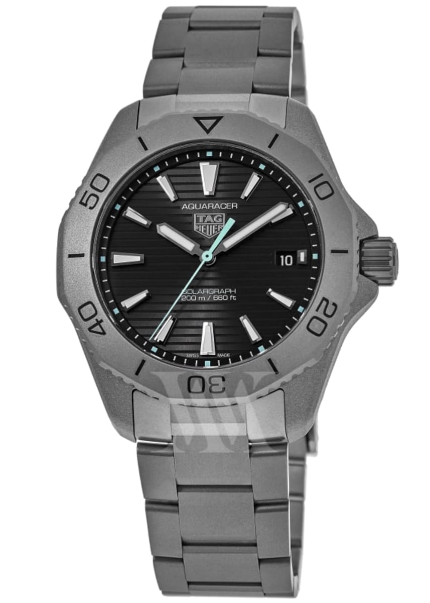 Tag Heuer Aquaracer Solargraph Black Dial Ultra Light Titanium Men's ...