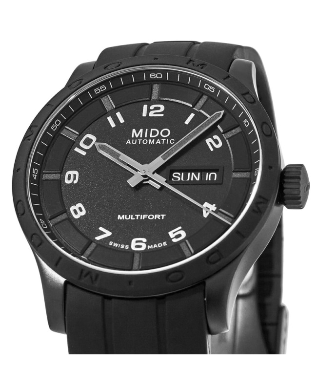 Mido Multifort Automatic Date-Date Black PVD Rubber Strap Mido Multifort Automatic Date-Date Black PVD Rubber Strap