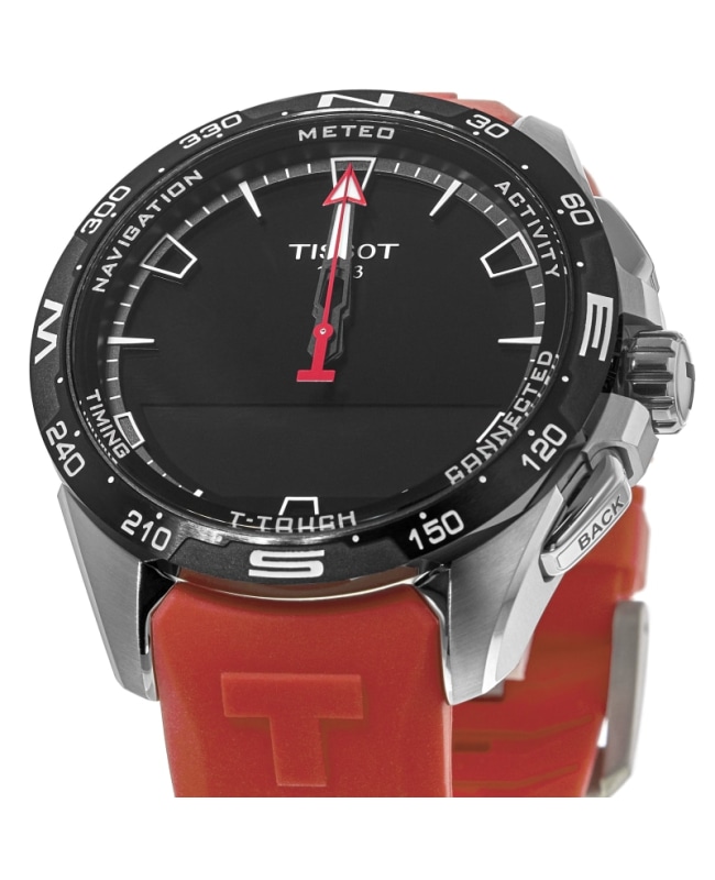 Tissot T-Touch Connect Solar Titanium Case Red Strap Men's Tissot T-Touch Connect Solar Titanium Case Red Strap Men's