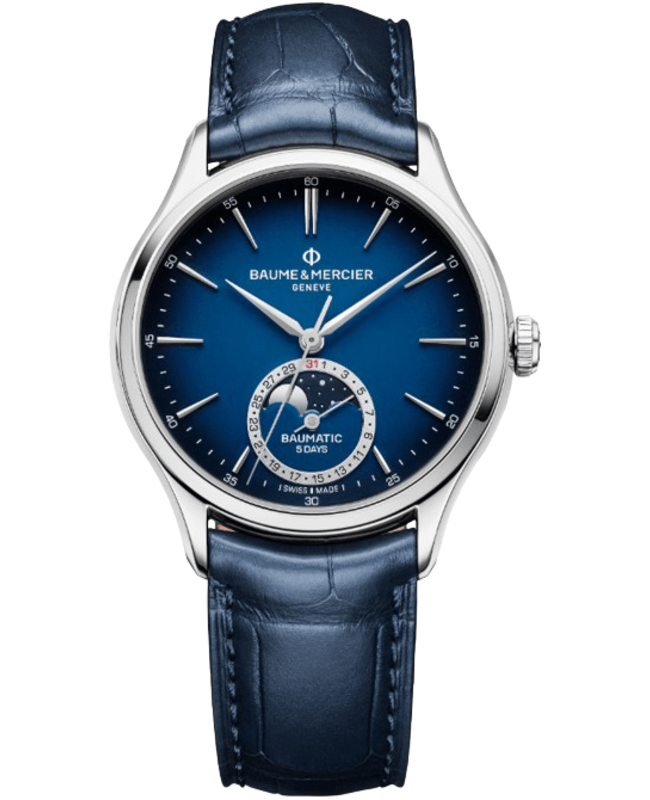 Baume & Mercier Clifton Automatic Blue Dial Leather Strap Men's Watch 10756