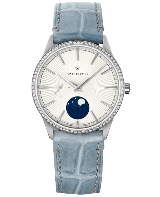 Zenith Elite Lady Moonphase Silver Dial Diamond Leather Zenith Elite Lady Moonphase Silver Dial Diamond Leather