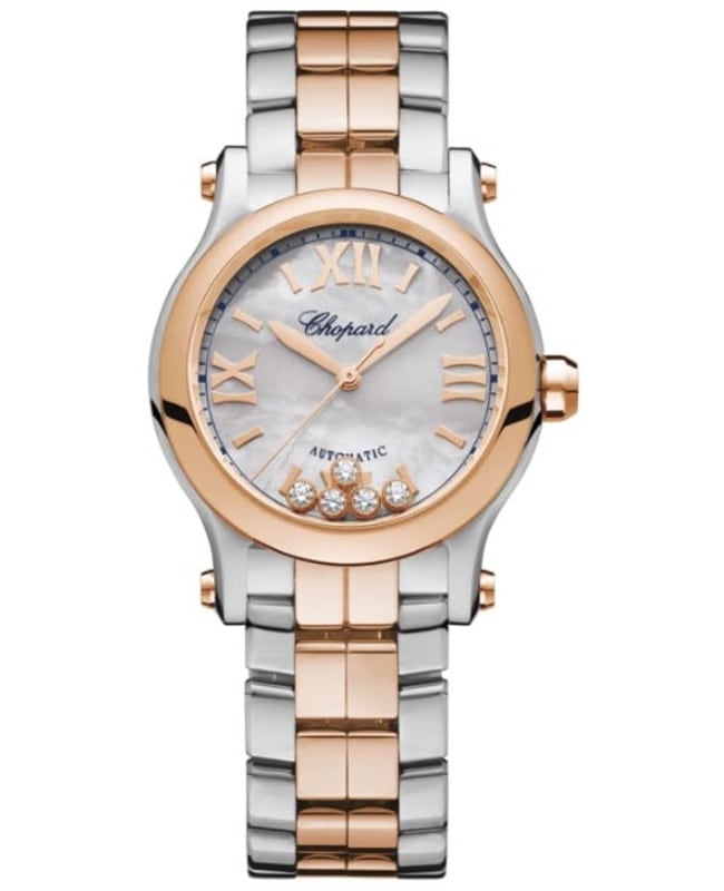 Chopard Happy Sport Mini Automatic 30mm Mother of Pearl Diamond Dial ...