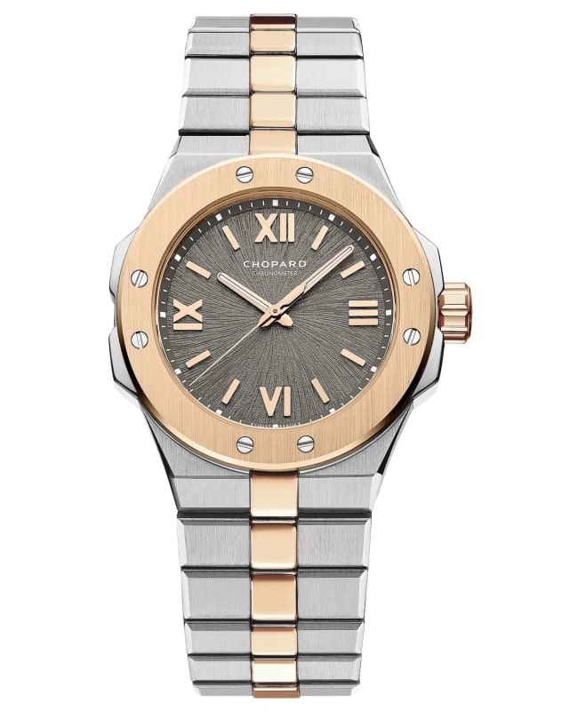 Chopard Alpine Eagle 33 Automatic Grey Dial 18K Rose Gold and Steel Men ...