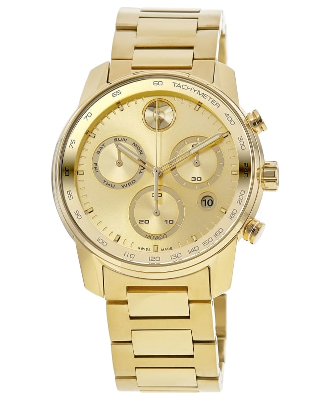 Movado Bold Verso Gold Chronograph Dial Gold Steel Men's Watch 3600866