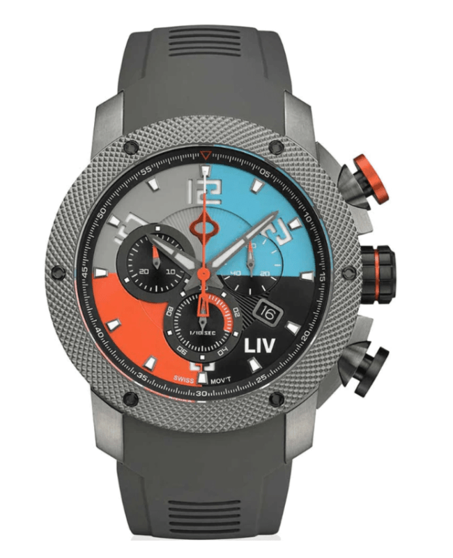 LIV Genesis GX1 Quad Elements Silicone Strap Swiss Men's Watch GX1QR
