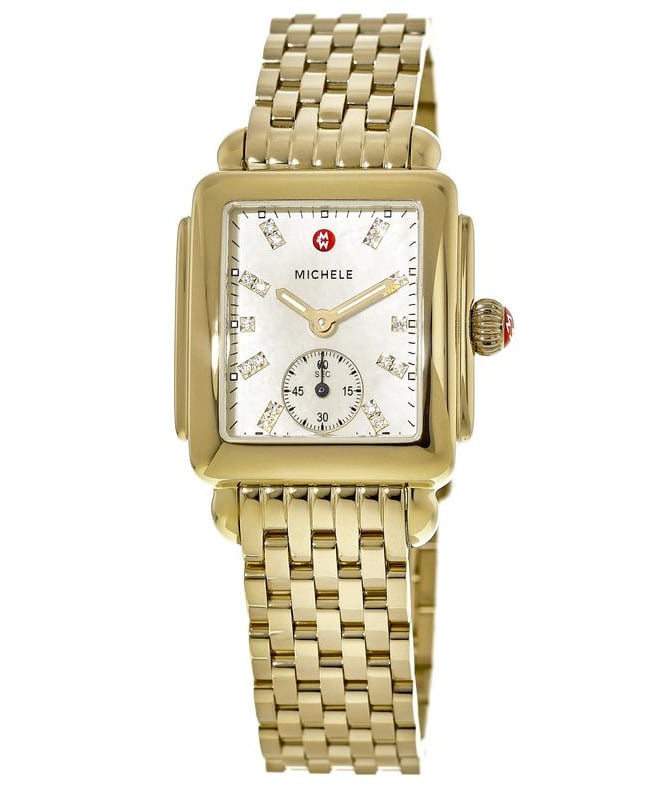 Michele Deco Mid Yellow Gold Tone Women's Watch MWW06V000004