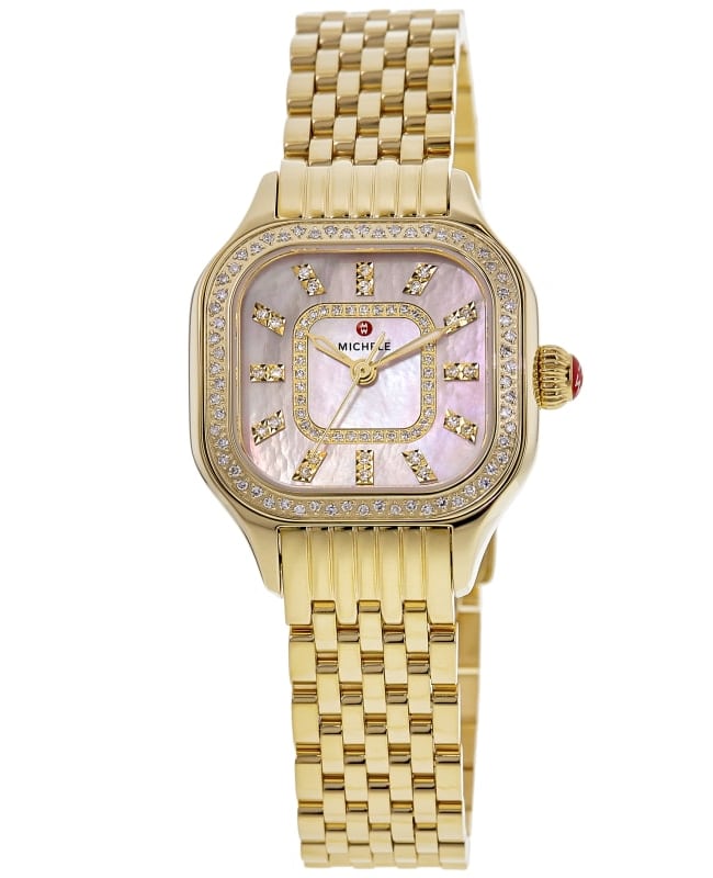 Michele Meggie Diamond 18K Gold-Plated Pink Dial Women's Watch MWW33B000007