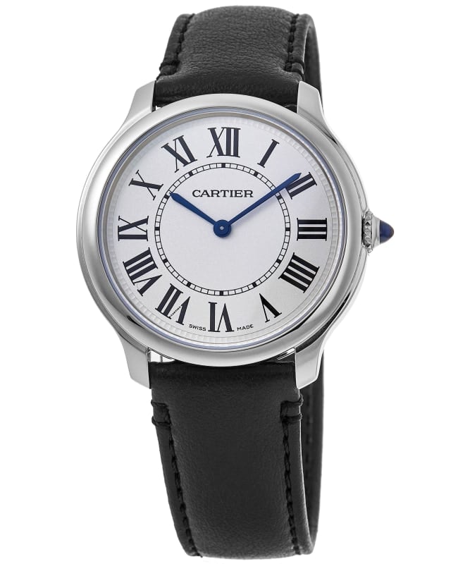 Cartier Ronde Must De Cartier 36mm Leather Strap Women's Watch WSRN0031