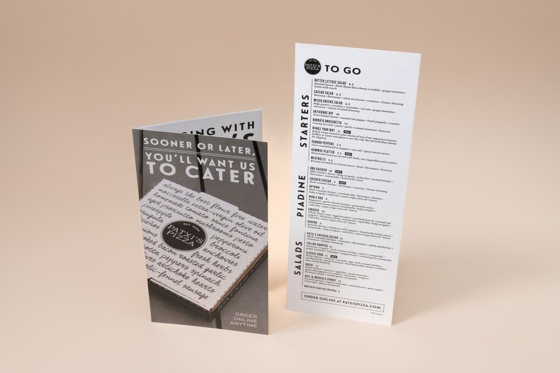 Custom To Go Menu Printing