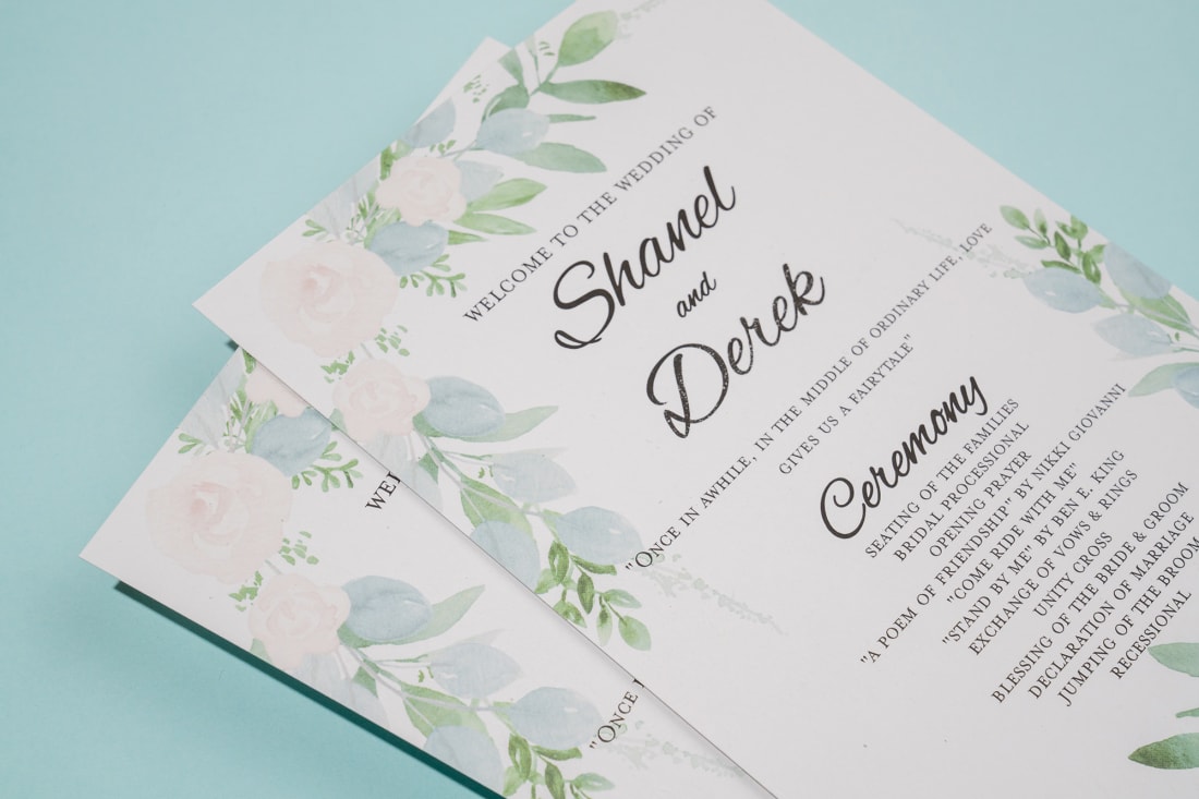 Custom Wedding Program Printing