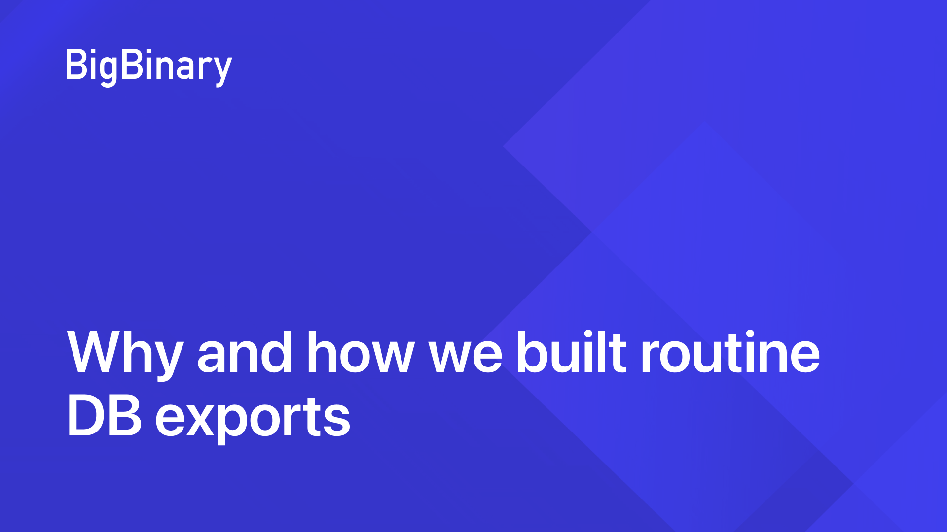 Accidently deleting all staging applications and building automatic database backup - BigBinary Blog