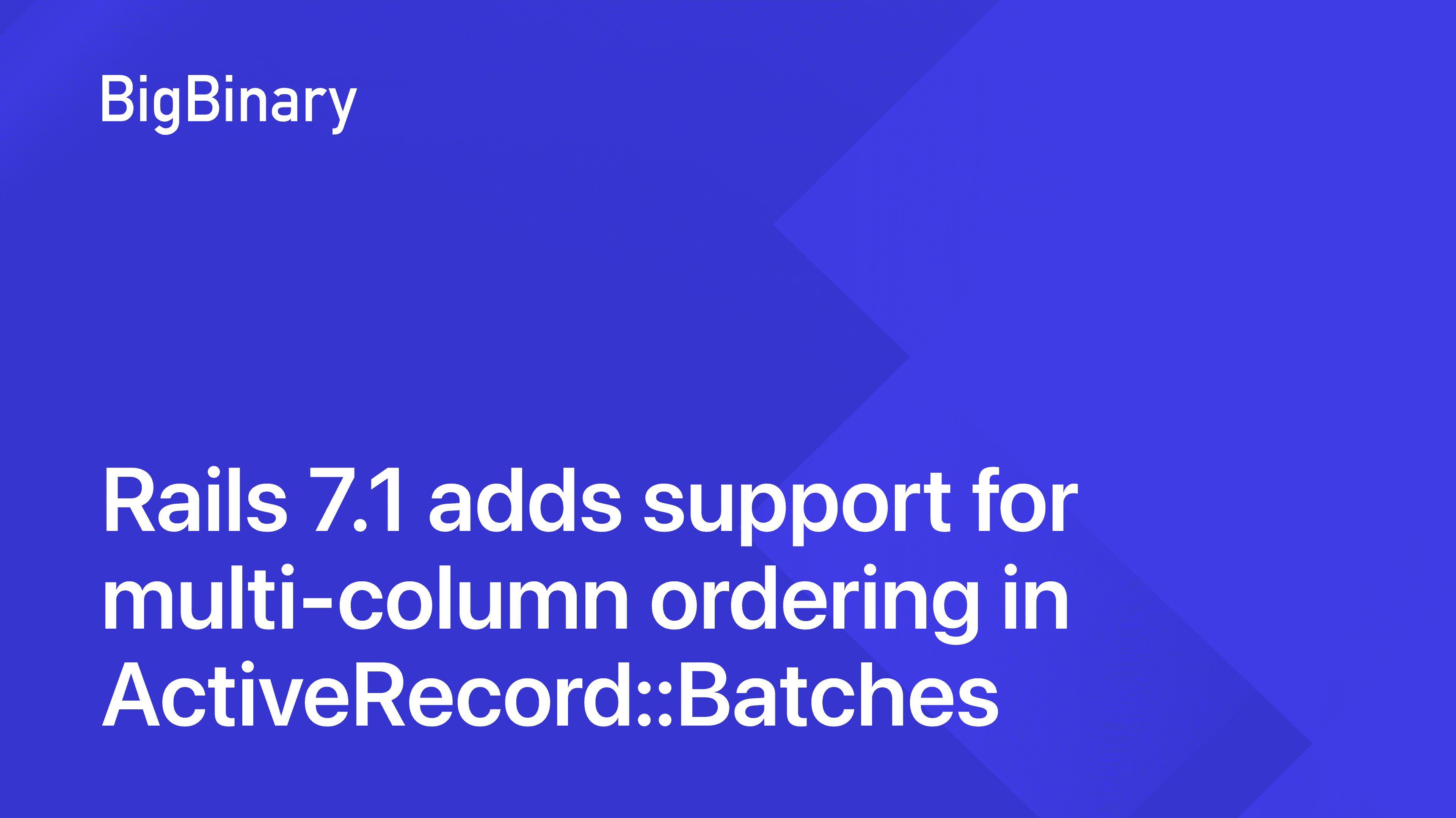 Rails 7.1 adds support for multi-column ordering in ActiveRecord ... Rails 7.1 adds support for multi-column ordering in ActiveRecord ...
