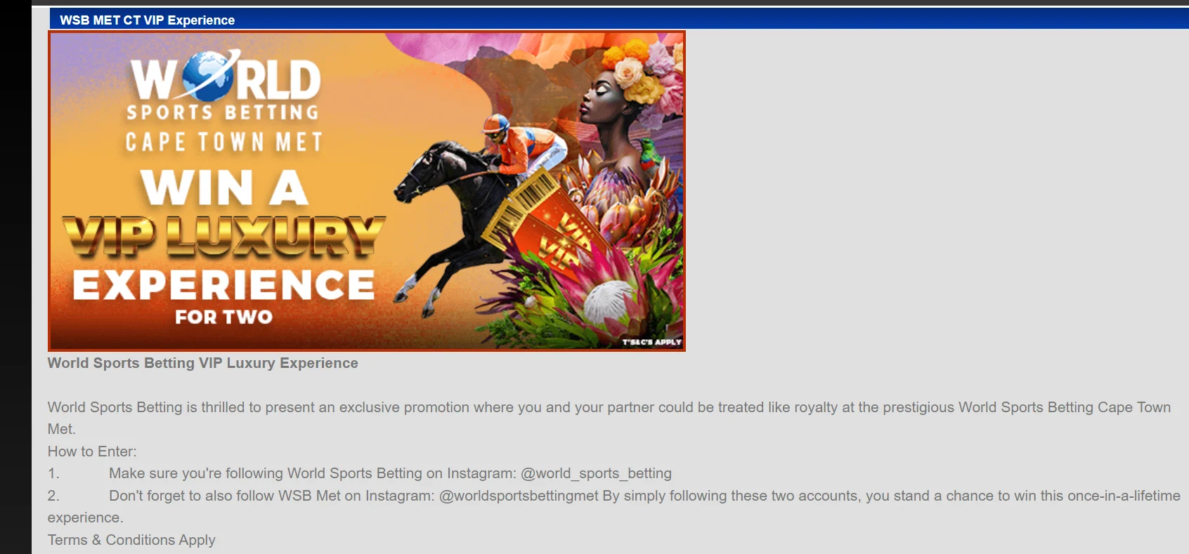 World Sports Betting 2025: South Africa’s Trusted Bookie