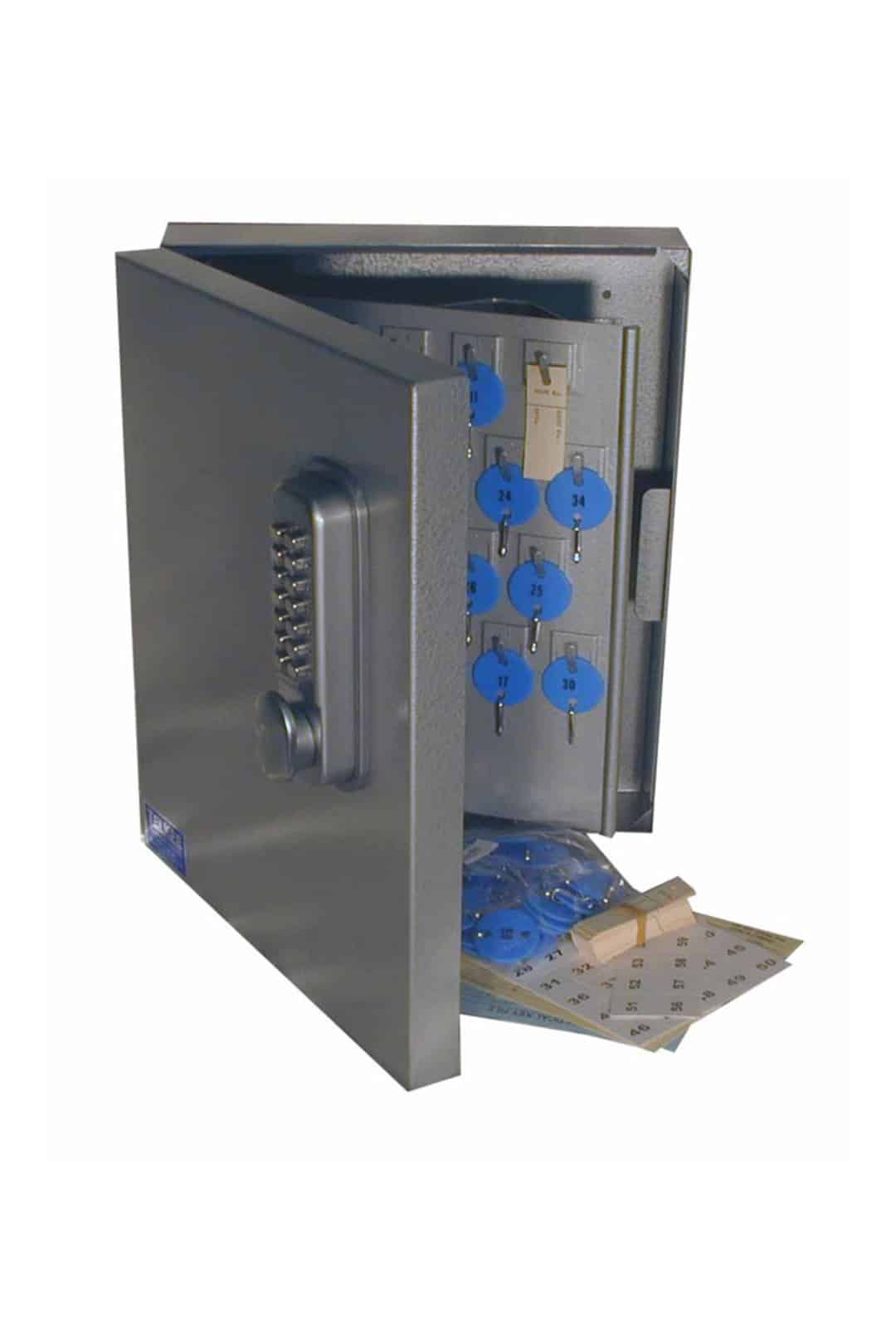 347/60 Key Cabinet in Grey | TelKee Key Safe with 60 Key Hooks