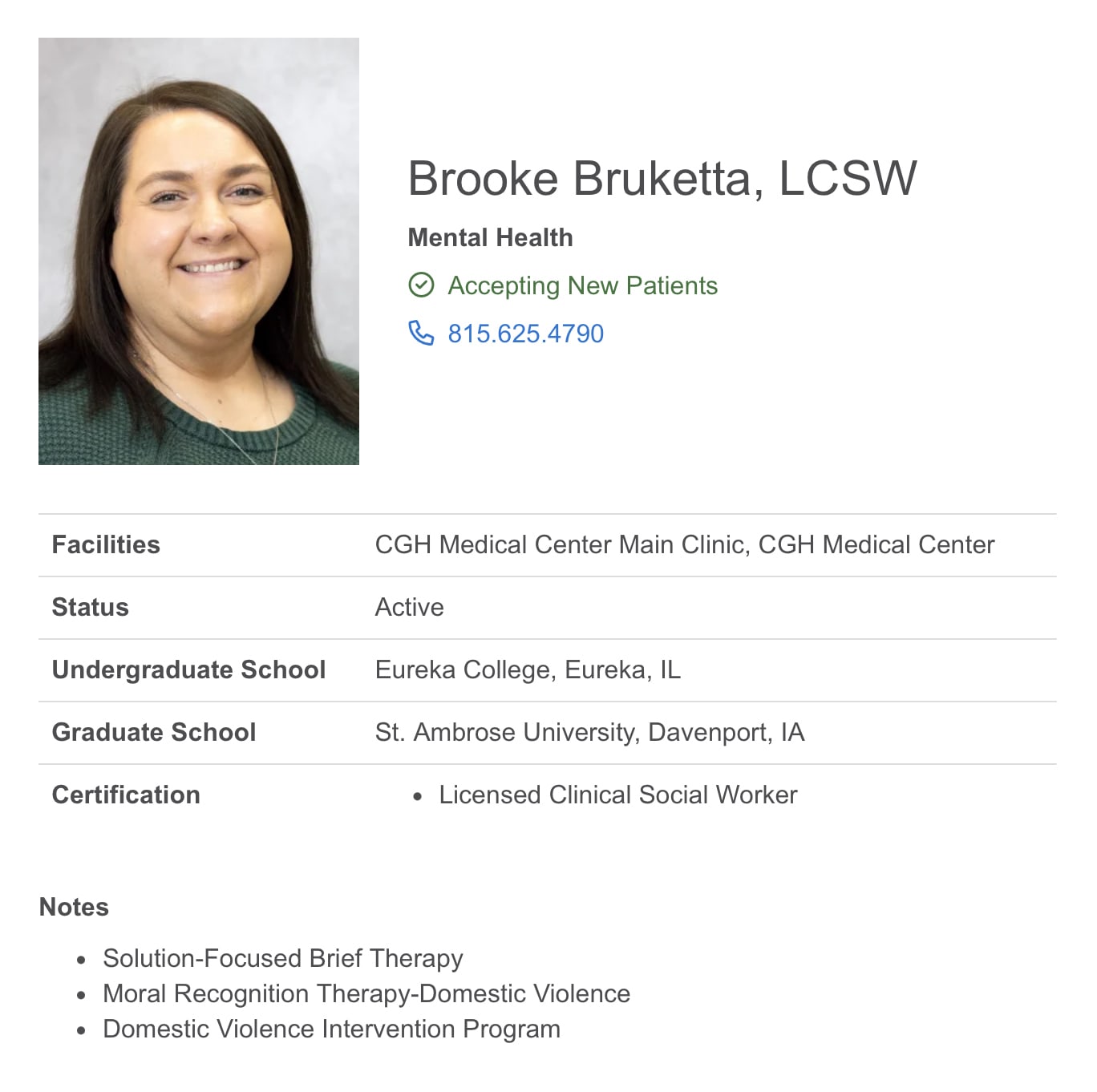 Outpatient Mental Health Counseling | CGH Medical Center