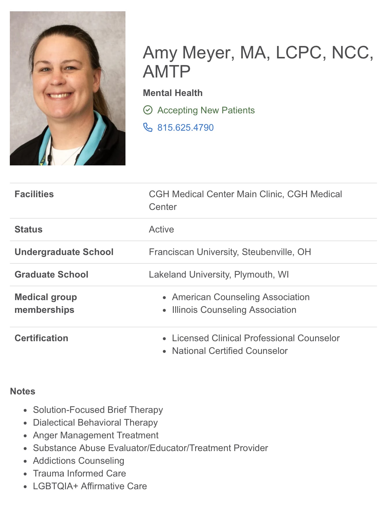Outpatient Mental Health Counseling | CGH Medical Center