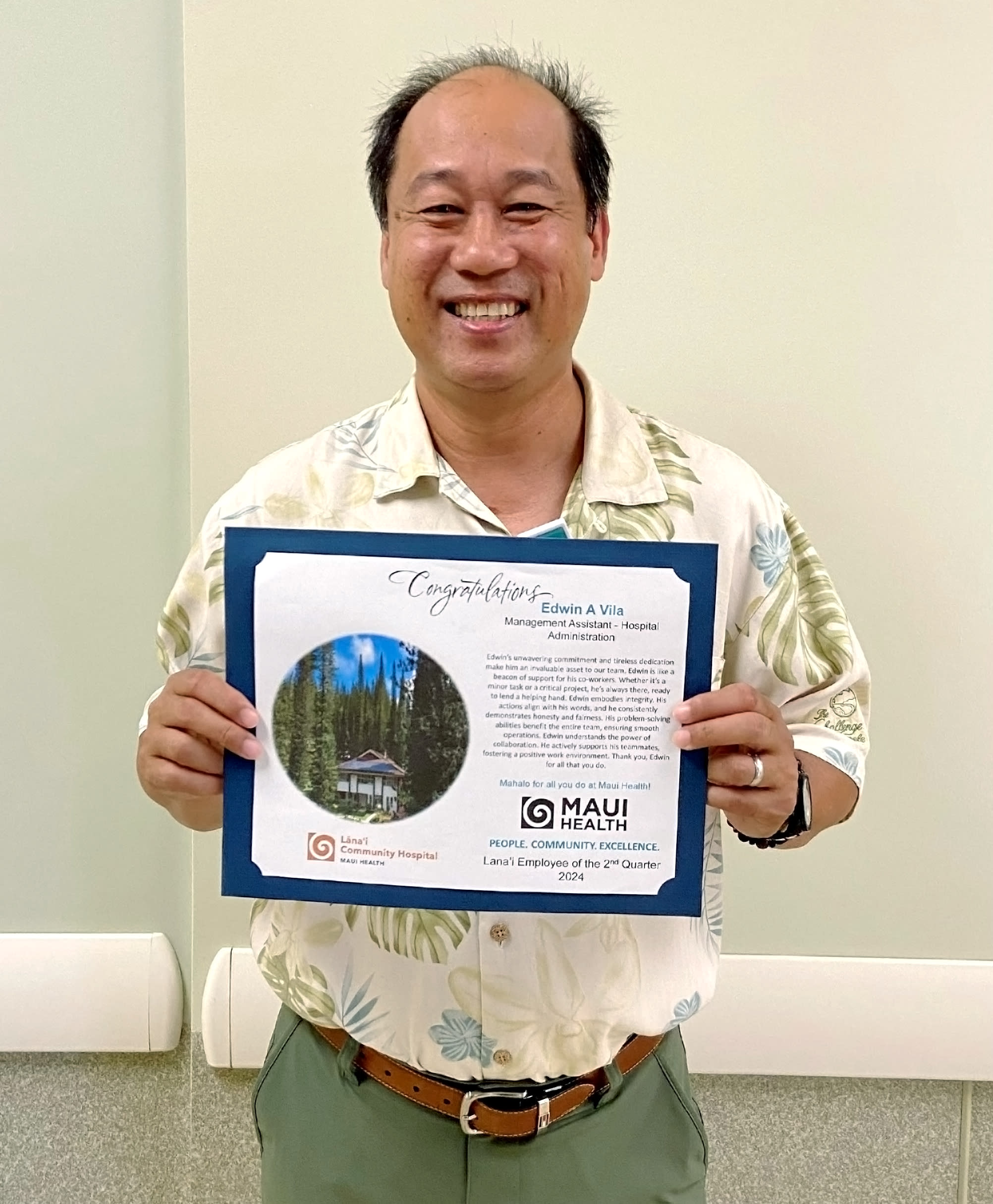 Employee of the 2024 2nd Quarter at Lanai Community Hospital | Maui Health
