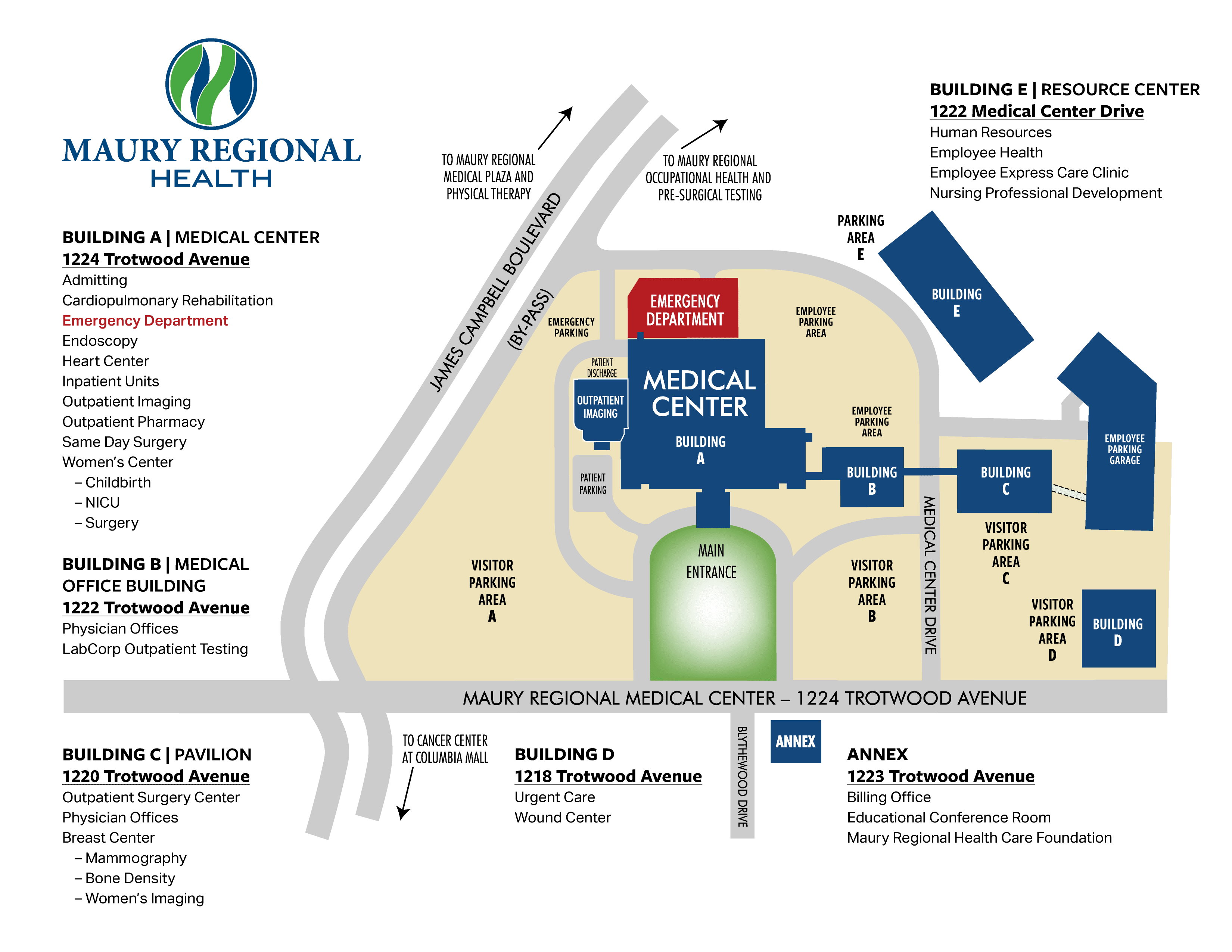 Visitor maps | Maury Regional Health