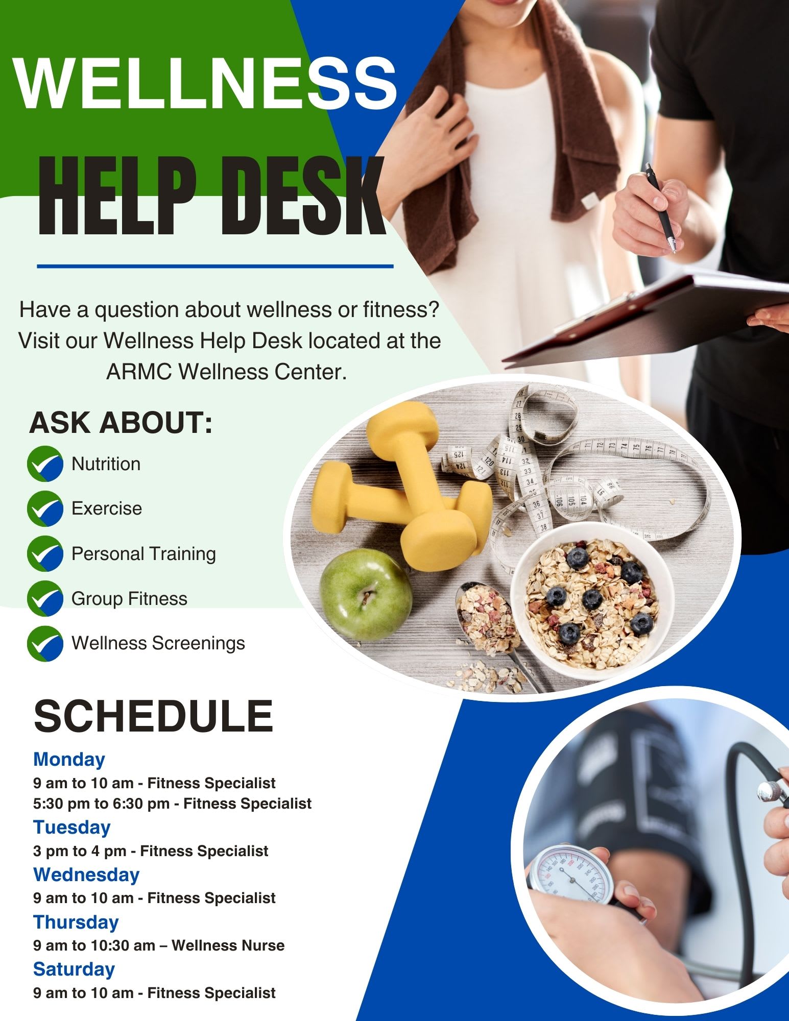 Wellness Help Desk | Ashtabula Regional Medical Center