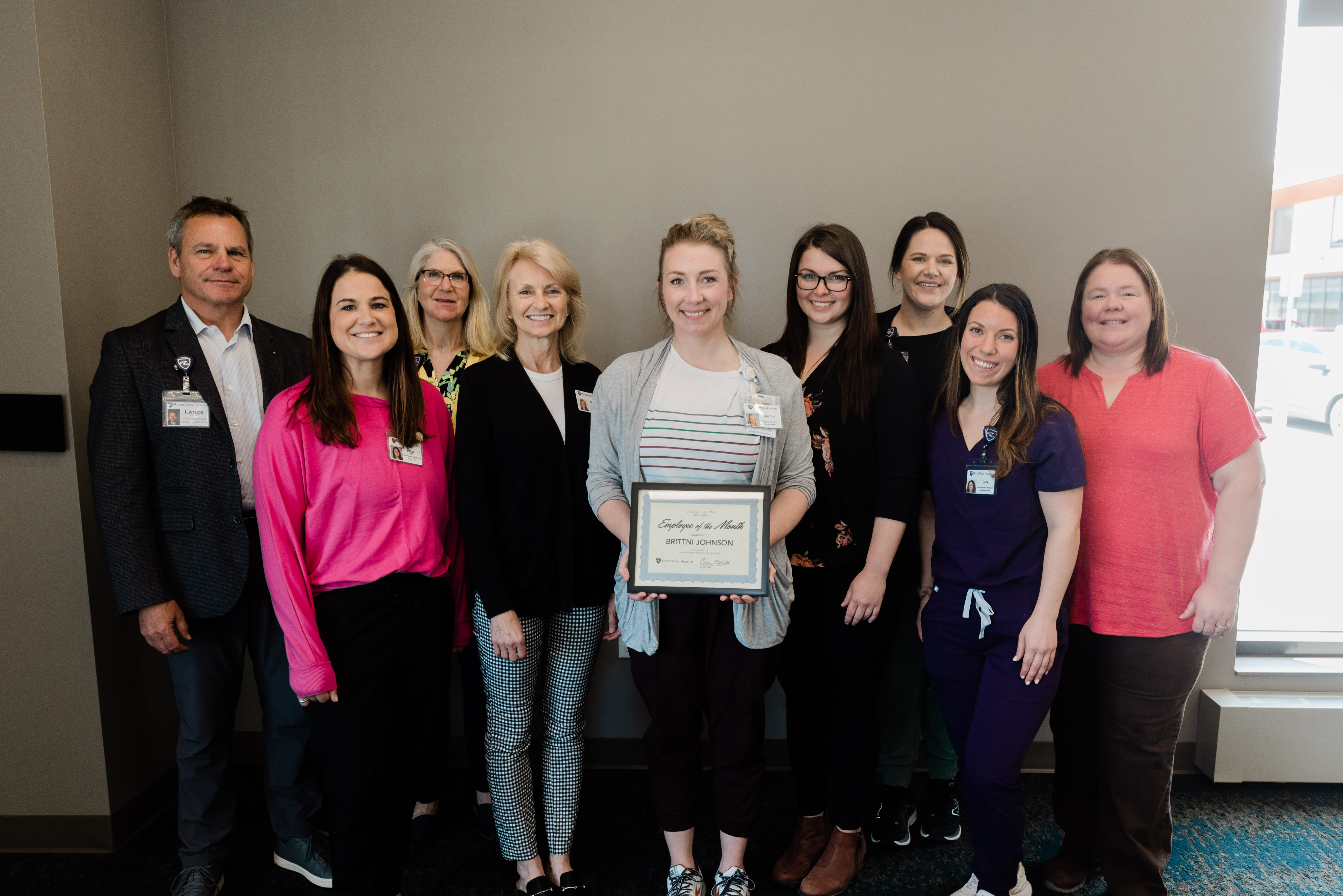 Brittni Johnson is the Employee of the Month of April | RiverView Health