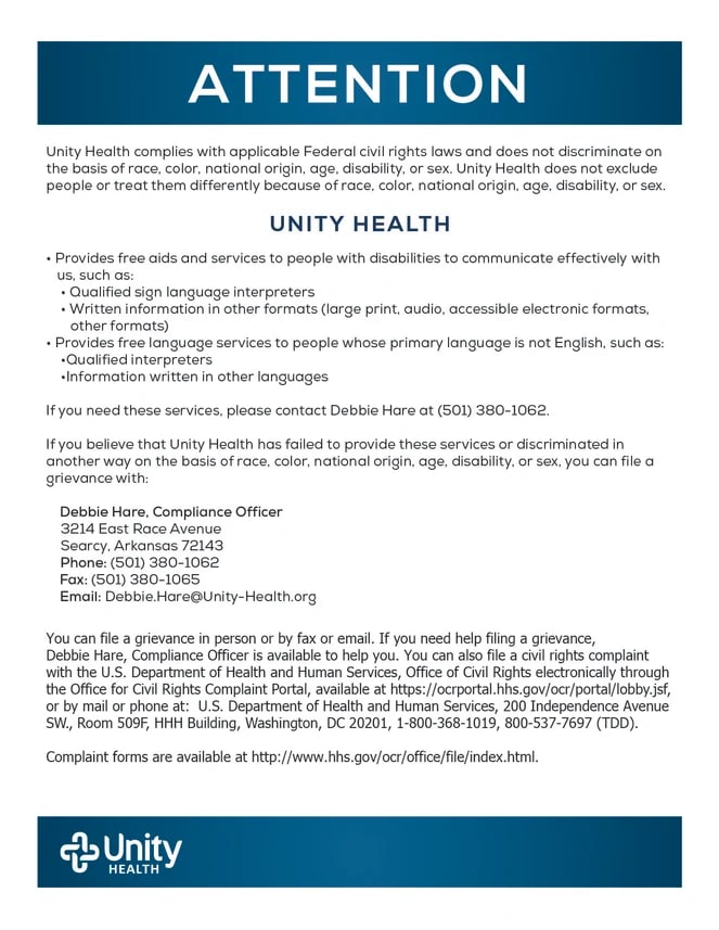 Patient information | Unity Health