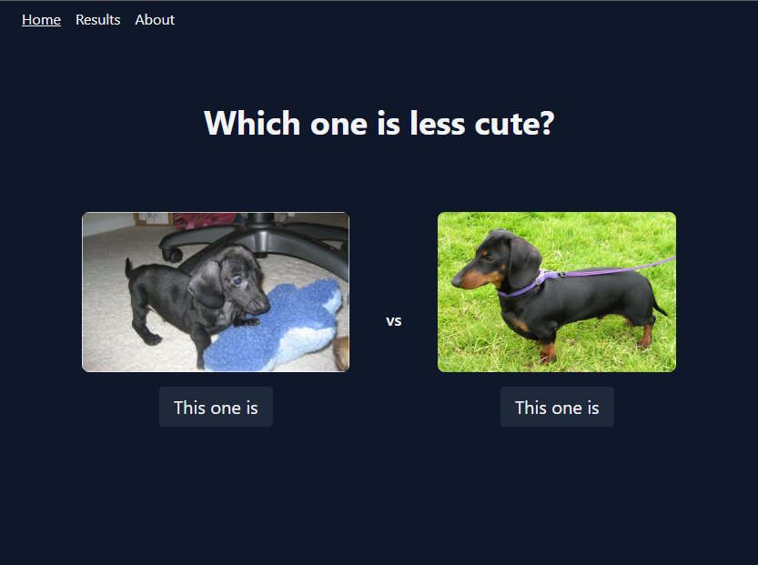 GitHub - andrewlfauth/less-cute: Voting app where users decide which ...