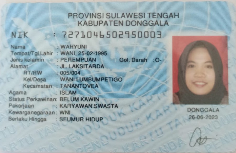 KTP WARGA DESA WANI LUMBUMPETIGO - Wani Lumbumpetigo