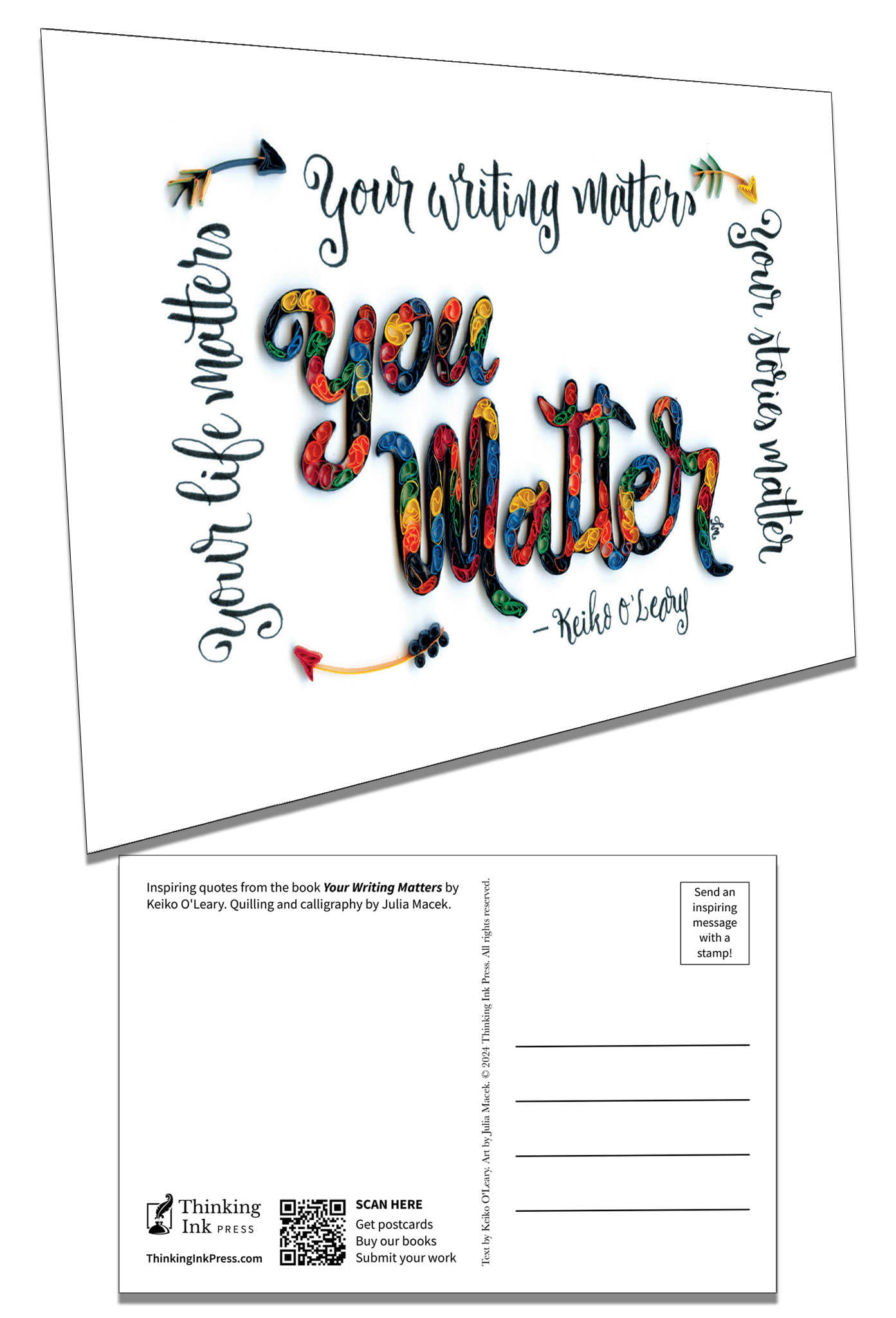 Quote Postcard: Your writing matters | Thinking Ink Press