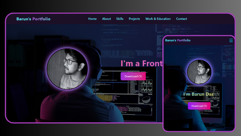 GitHub - barundas97/Baruns_Portfolio: A modern and responsive portfolio website built with React ...