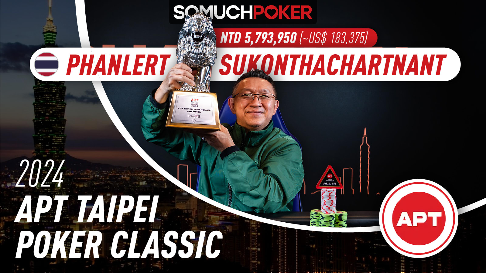 APT Taipei Poker Classic 2024: Sukonthachartnant wins APT Super High Roller