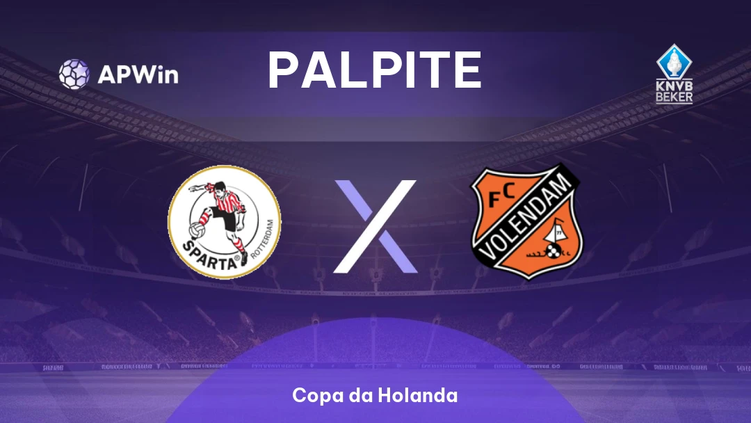 Palpite Sparta Rotterdam x Volendam | Copa da Holanda | 15/01