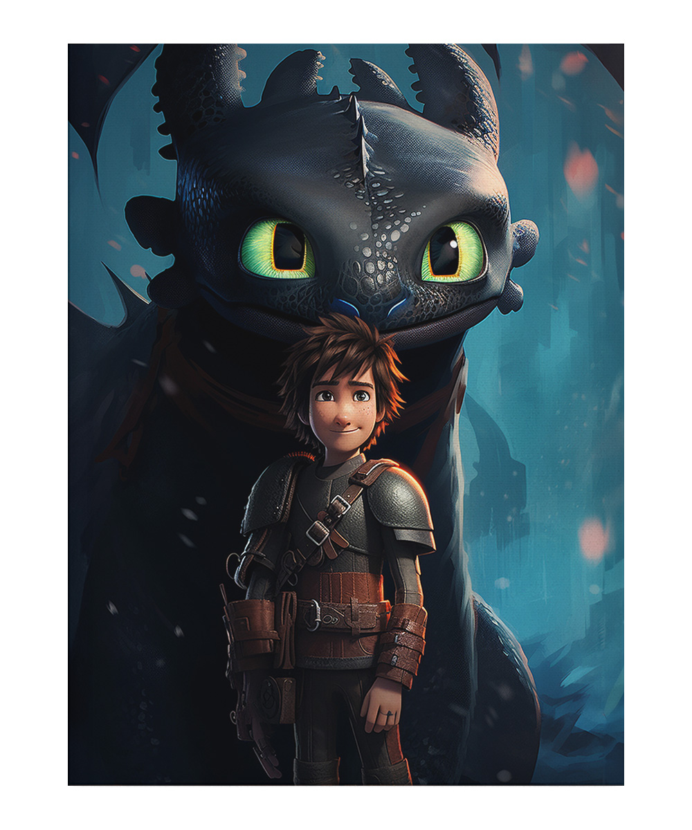 Dragon Bond - How To Train Your Dragon - Cartoon Theme Wall Artwork | Ozelu