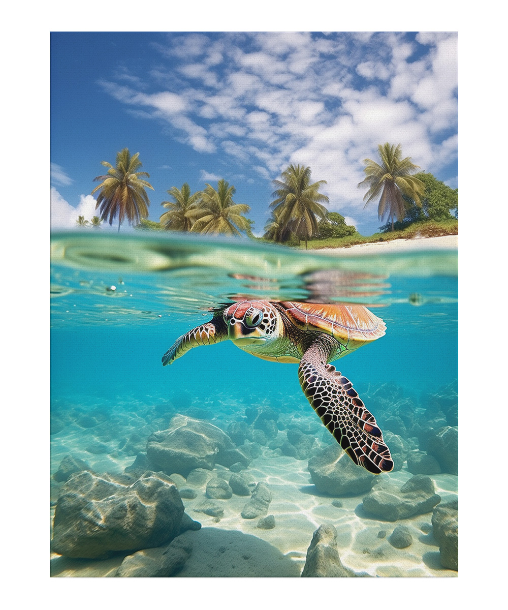 Subtle And Slow - Turtle - Animal Theme Wall Art | Ozelu