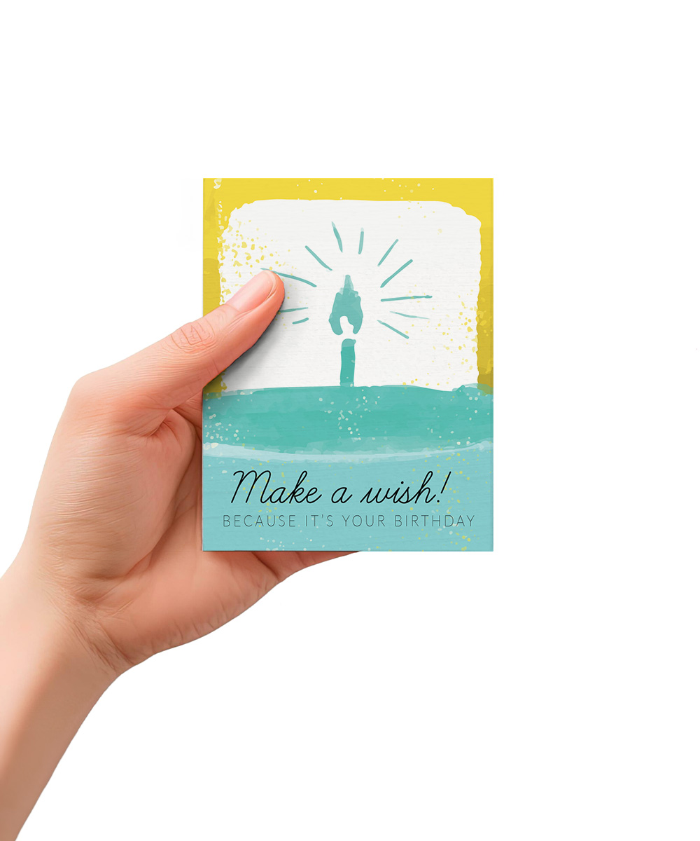 Make A Wish - Mini Birthday Greeting Card | Ozelu