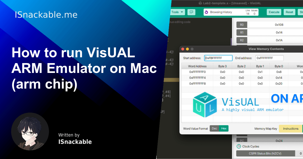 How to run VisUAL ARM Emulator on Mac (arm chip) – ISnackable ...