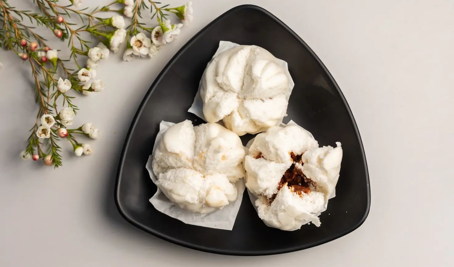 Vegetarian Steam Buns (BBQ Pork) Starters - Great Aunty Three ...
