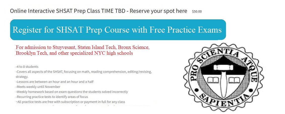 Specialized SHSAT and Regis (HSPT) Test Prep • >$30 Million Scholarships