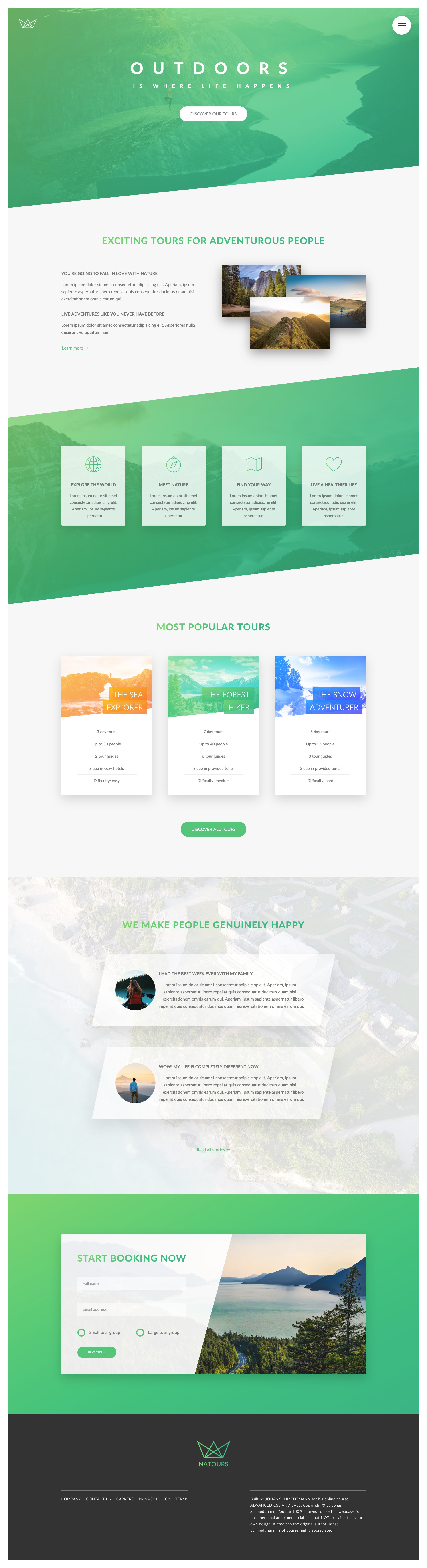 GitHub - nicolepdotme/Natours: landing page project for advanced css/sass course