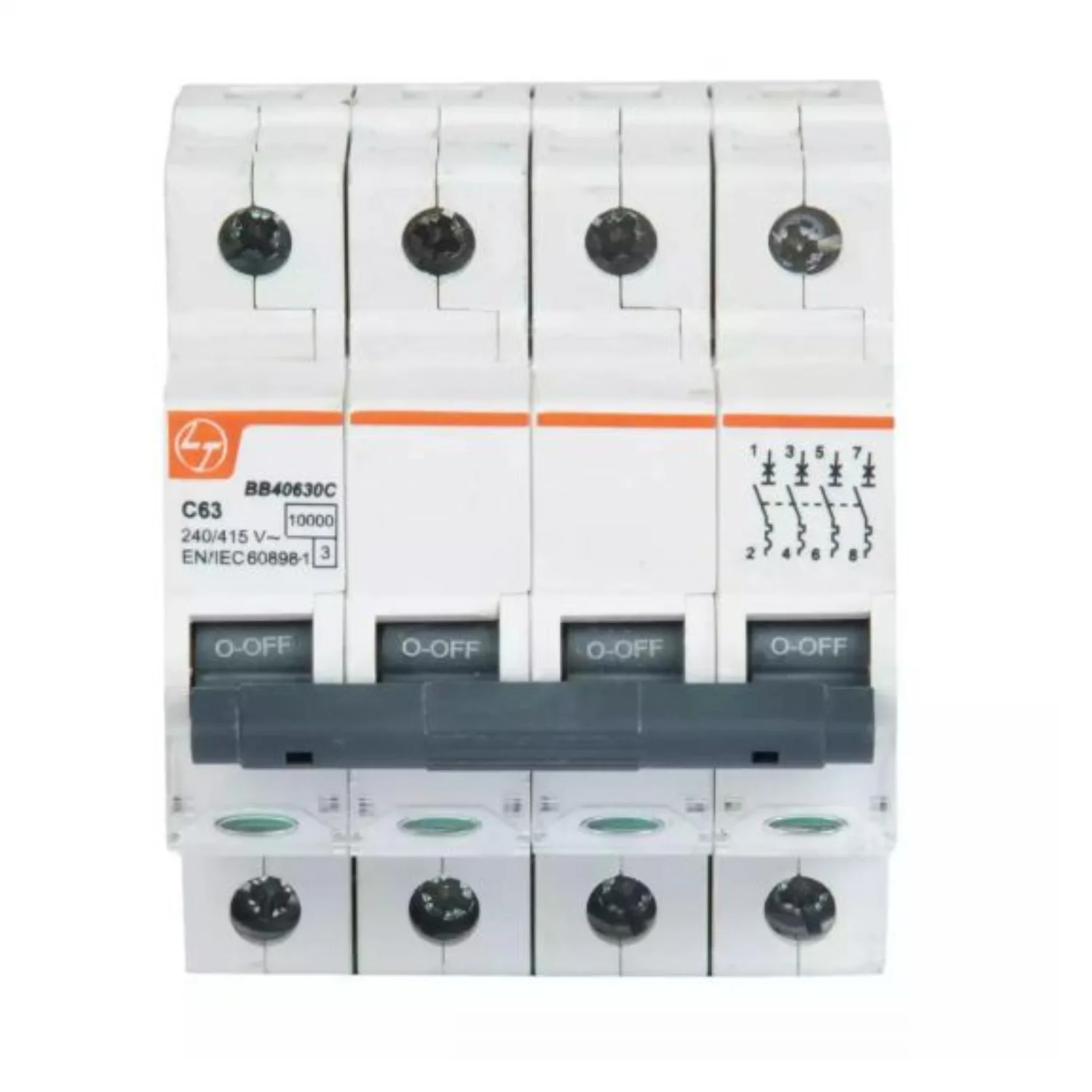 L&T MCB 6 A, 4 Pole, 10 kA, C-Curve | BB40060C